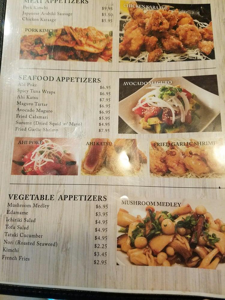 Menu at Ichiriki Japanese Nabe Restaurant, Honolulu, 510 Piikoi St