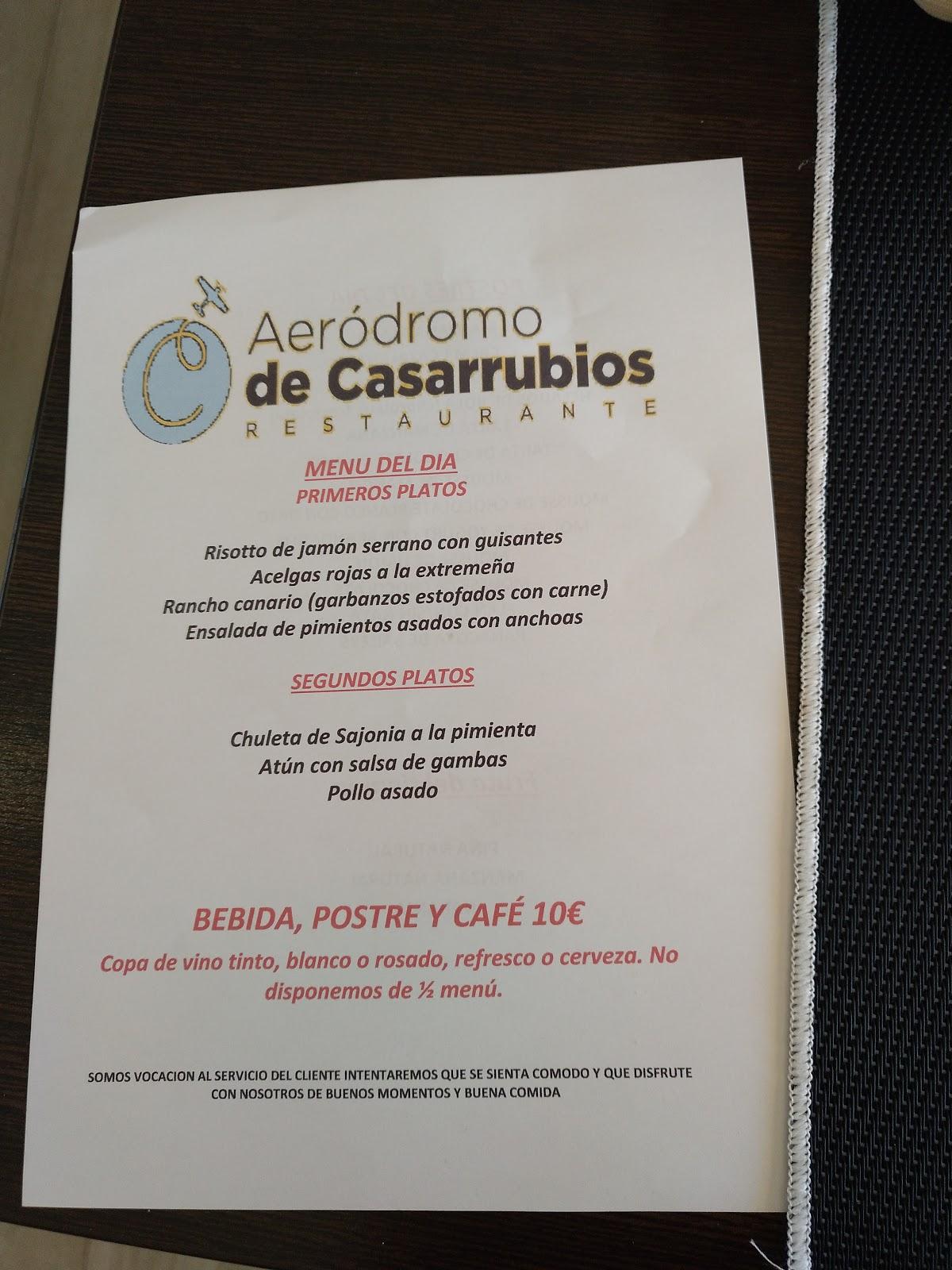 Menu at Restaurante Aerodromo de Casarrubios, Calypo Fado, C. Cam. del ...