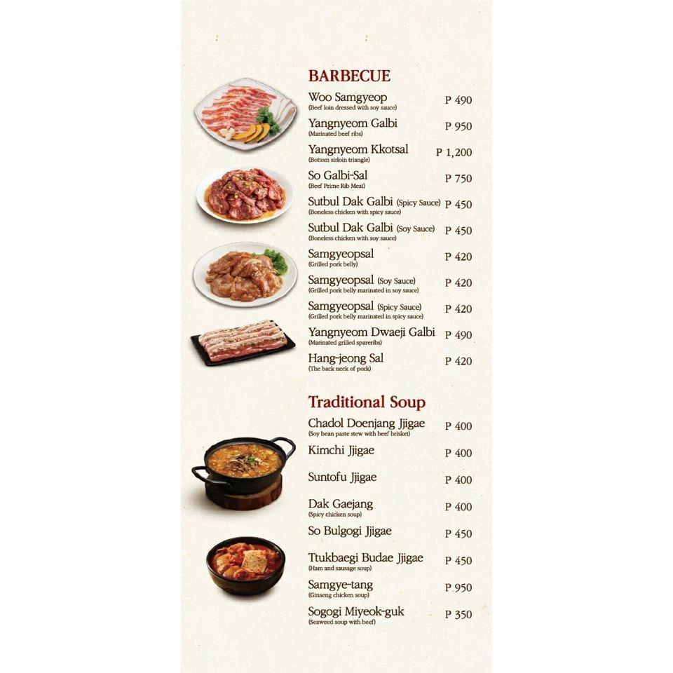 Menu at Bornga BBQ, Makati