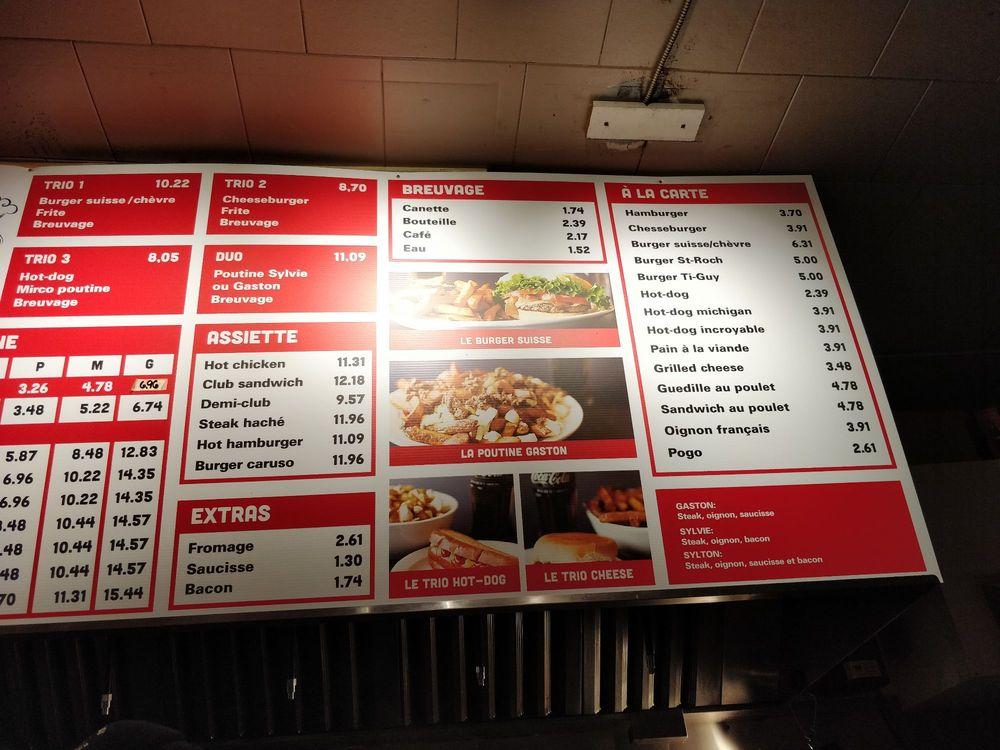 Menu au Casse-Croute Chez Gaston pub et bar, Québec