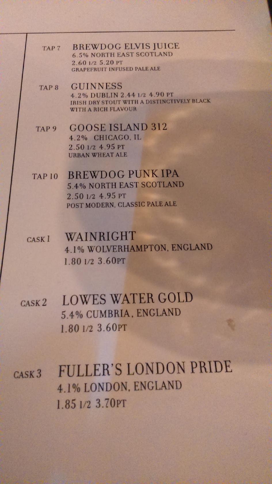 Menu at Coco Mill pub & bar, Carlisle