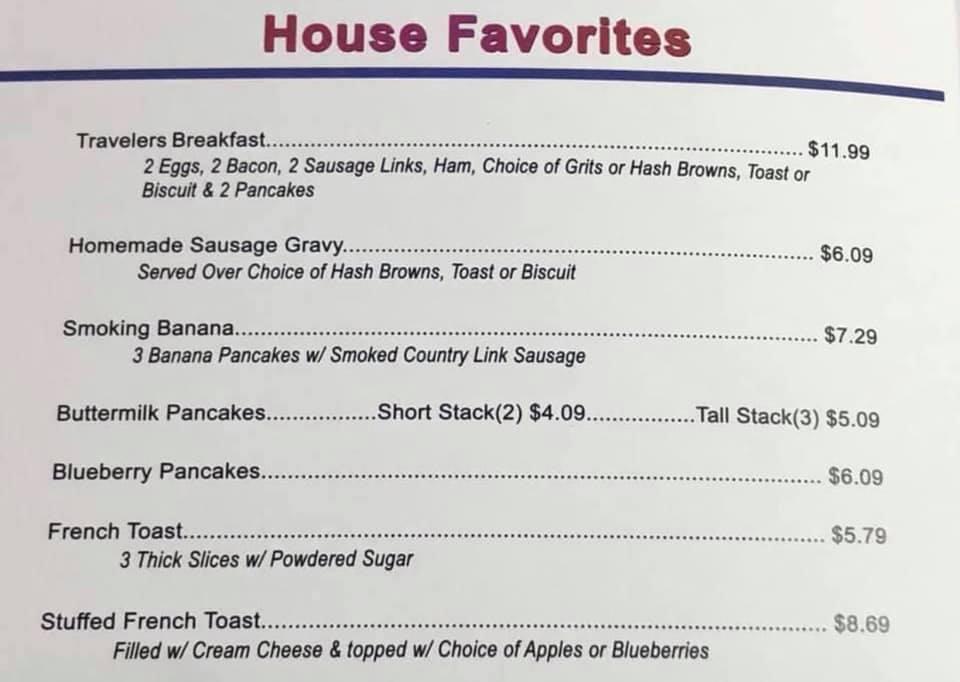 Menu at Hometown Diner restaurant, Portsmouth