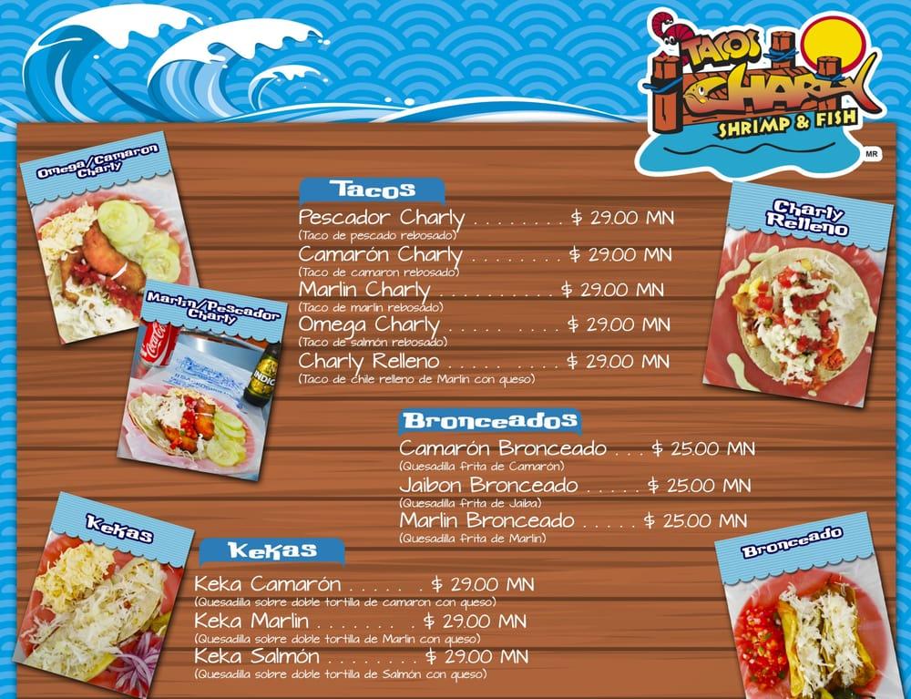 Carta del restaurante tacos Charly Shrimp & Fish D.F., Ciudad del ...