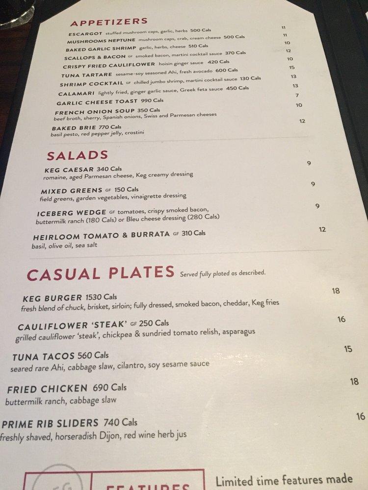 Menu at The Keg Steakhouse + Bar - Dixon Road, Toronto, 927 Dixon Rd