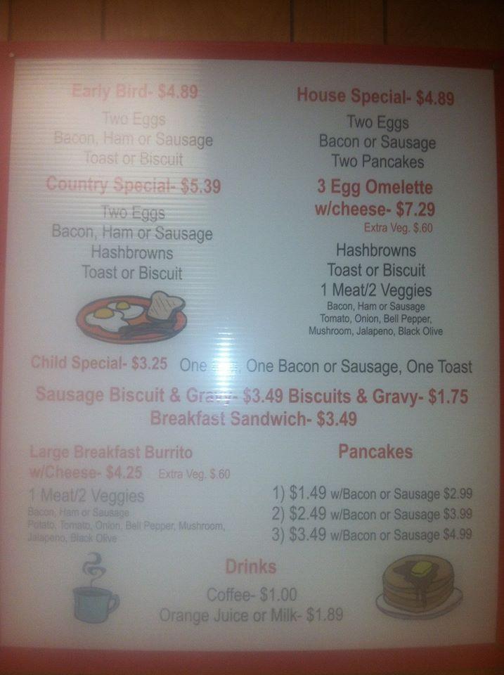 Menu at Hamburger Hill restaurant, Hamilton