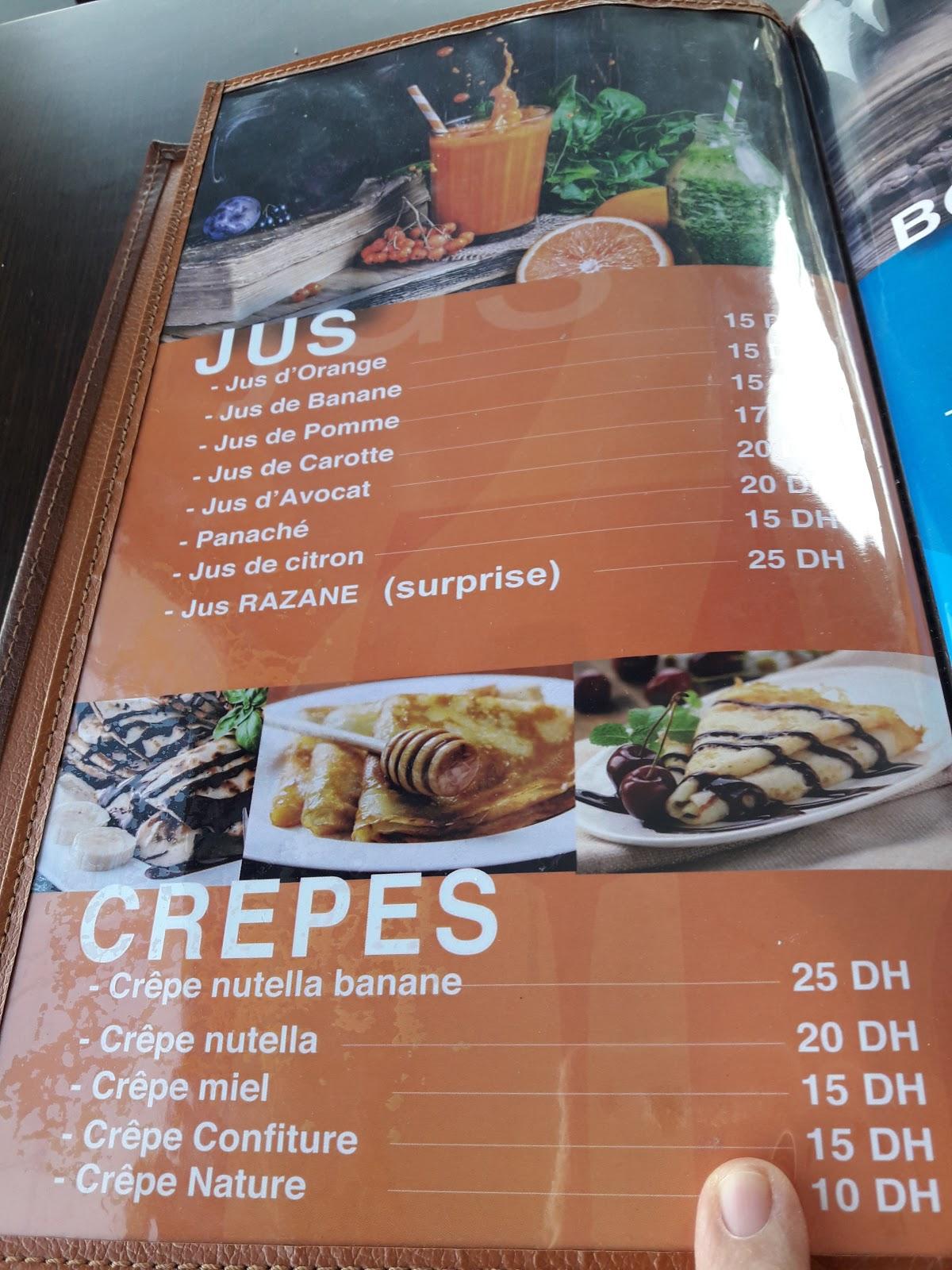 Menu at Restaurant shell, Temara