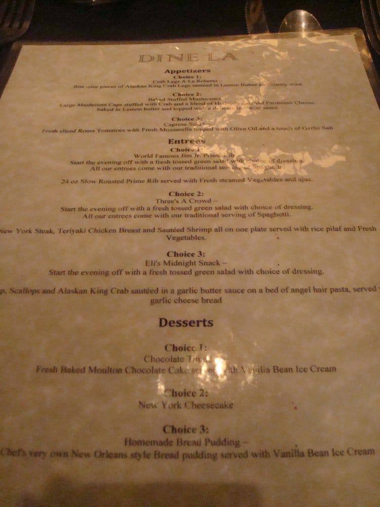 Menu at Steven's Steak & Seafood House steakhouse, Commerce