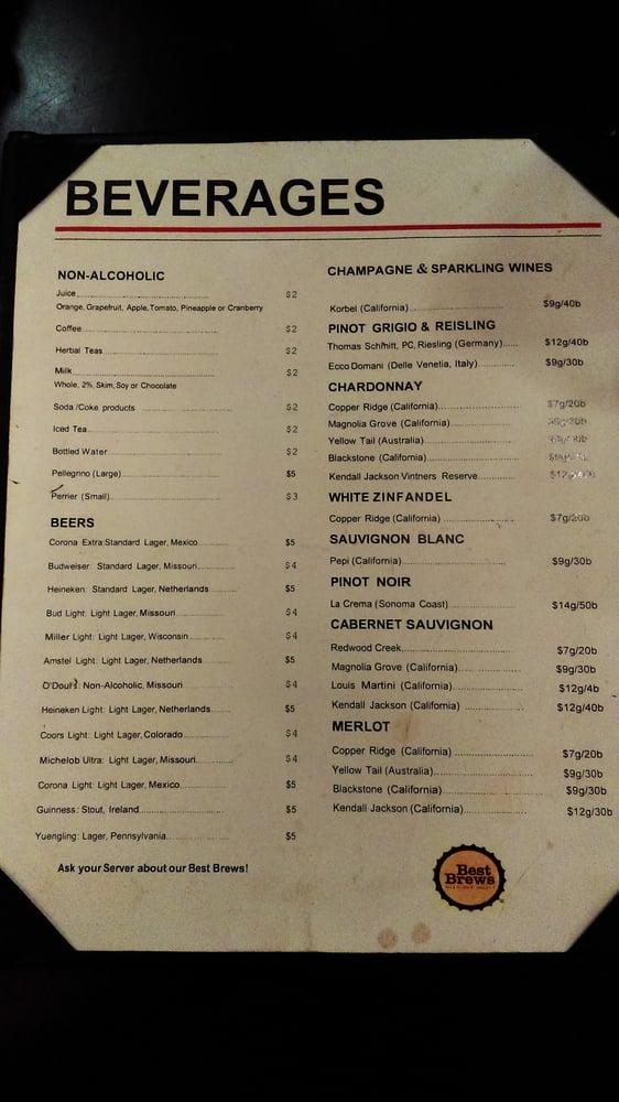 Menu at Tropical Palms restaurant, Orlando, International Dr