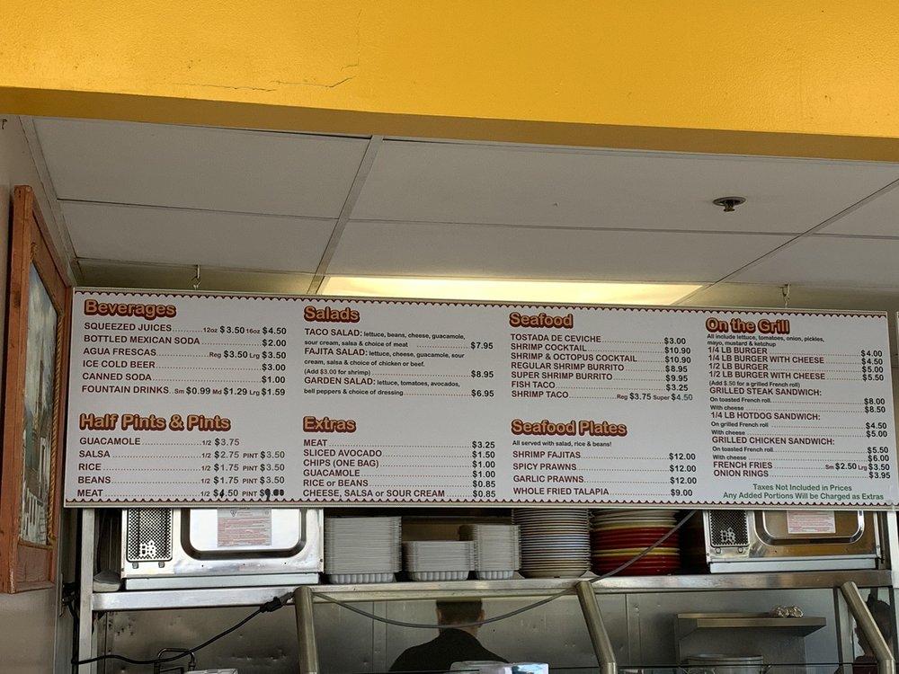 Menu at Chunky's Taqueria & Grill restaurant, Petaluma