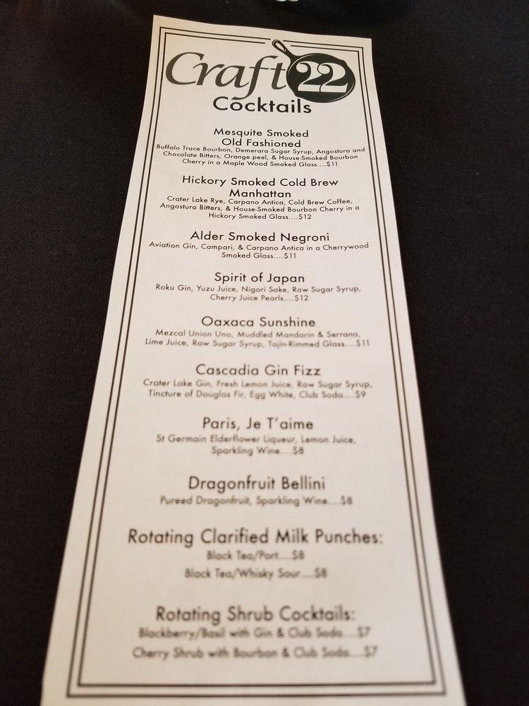 Menu at Catch 22 Fish & Chips (Craft 22) restaurant, Roseburg