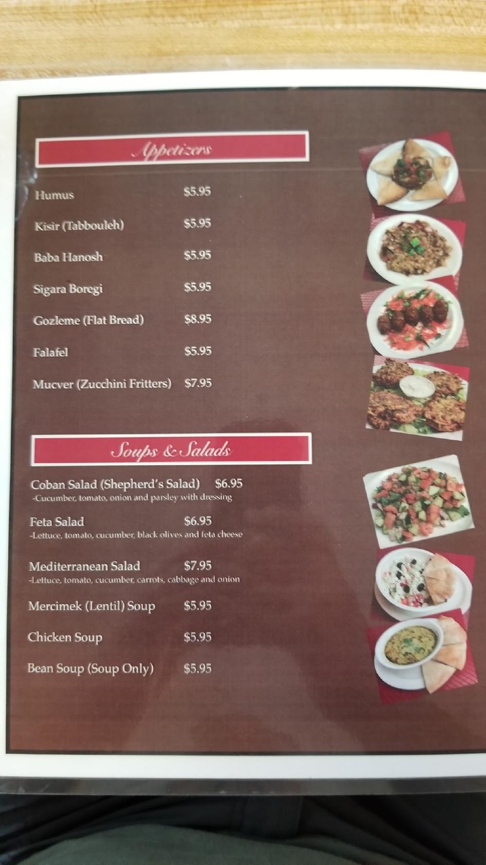 Menu at Istanbul - Turkish Mediterranean Cuisine restaurant, Ormond Beach