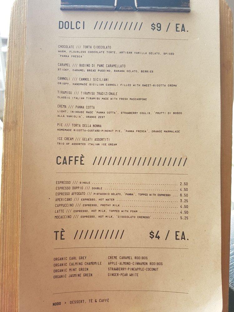 Menu at Nodo Junction restaurant, Toronto, Dundas St W