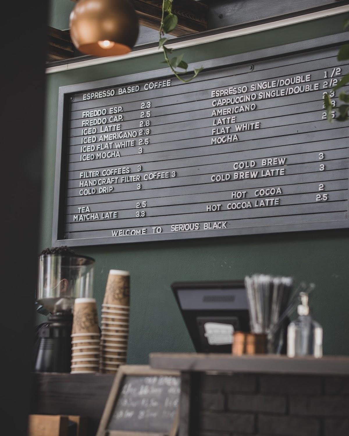 Menu at Serious Black Coffee, Nicosia