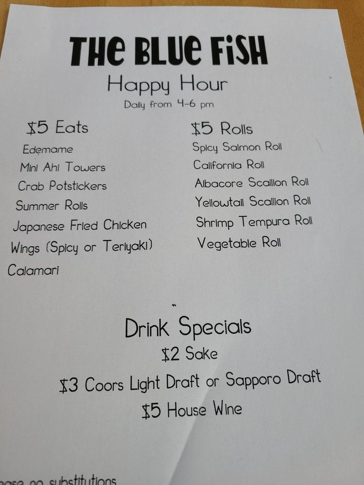 Carta del restaurante The Blue Fish Breckenridge, Breckenridge
