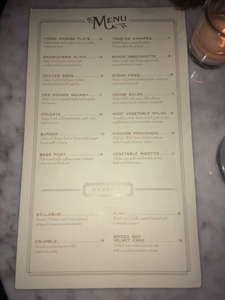 Menu at Volstead's Emporium pub & bar, Minneapolis