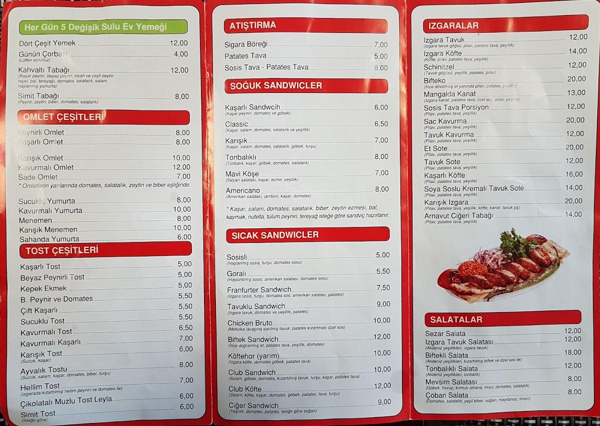 Menu at Adress Cafe Buffe, Istanbul, Ayazmaderesi Cd 14/A
