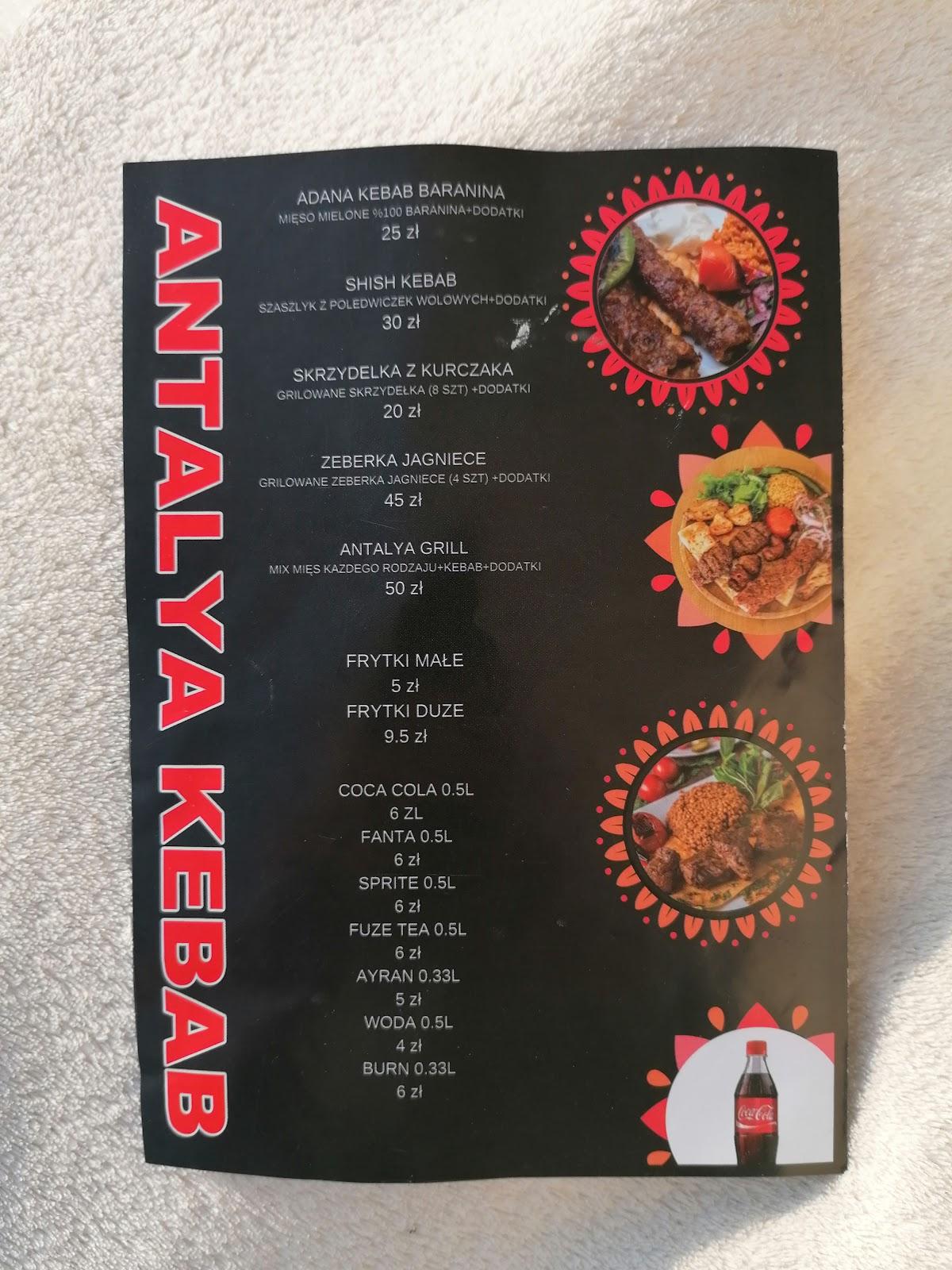Menu at Antalya grill&kebab&pizza restaurant, Miłoszyce