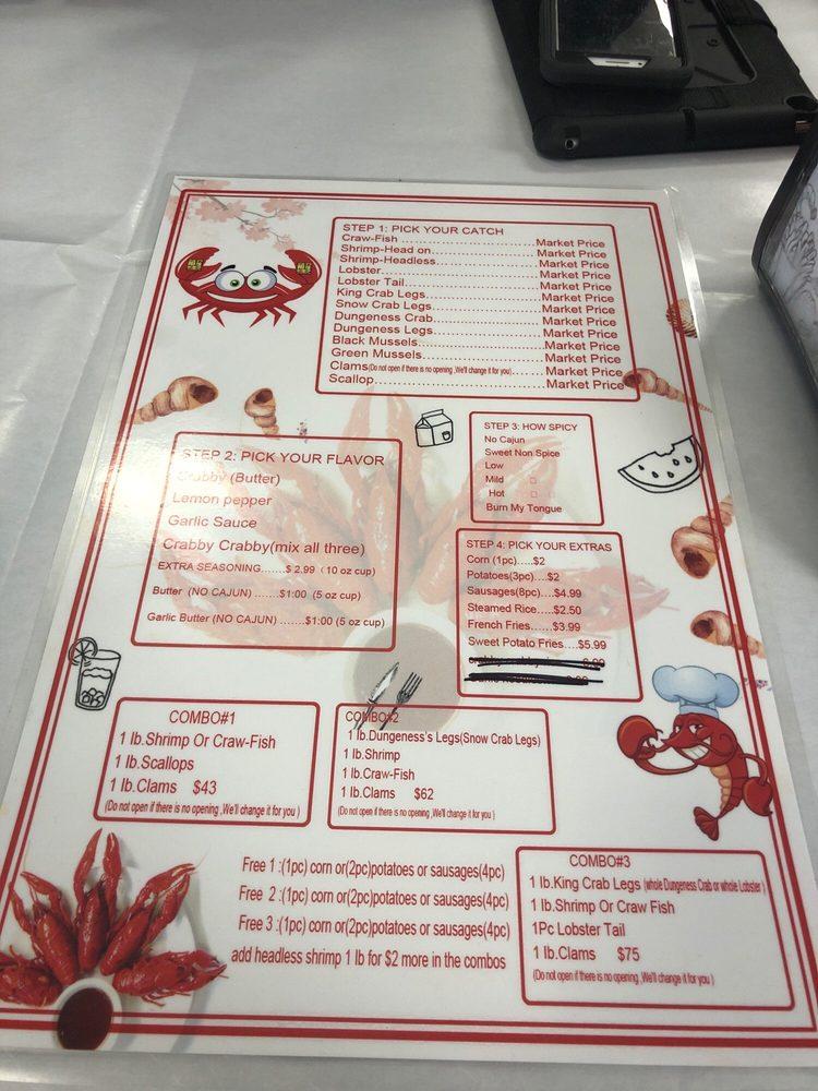 Menu at Crabby Crabby restaurant, San Leandro