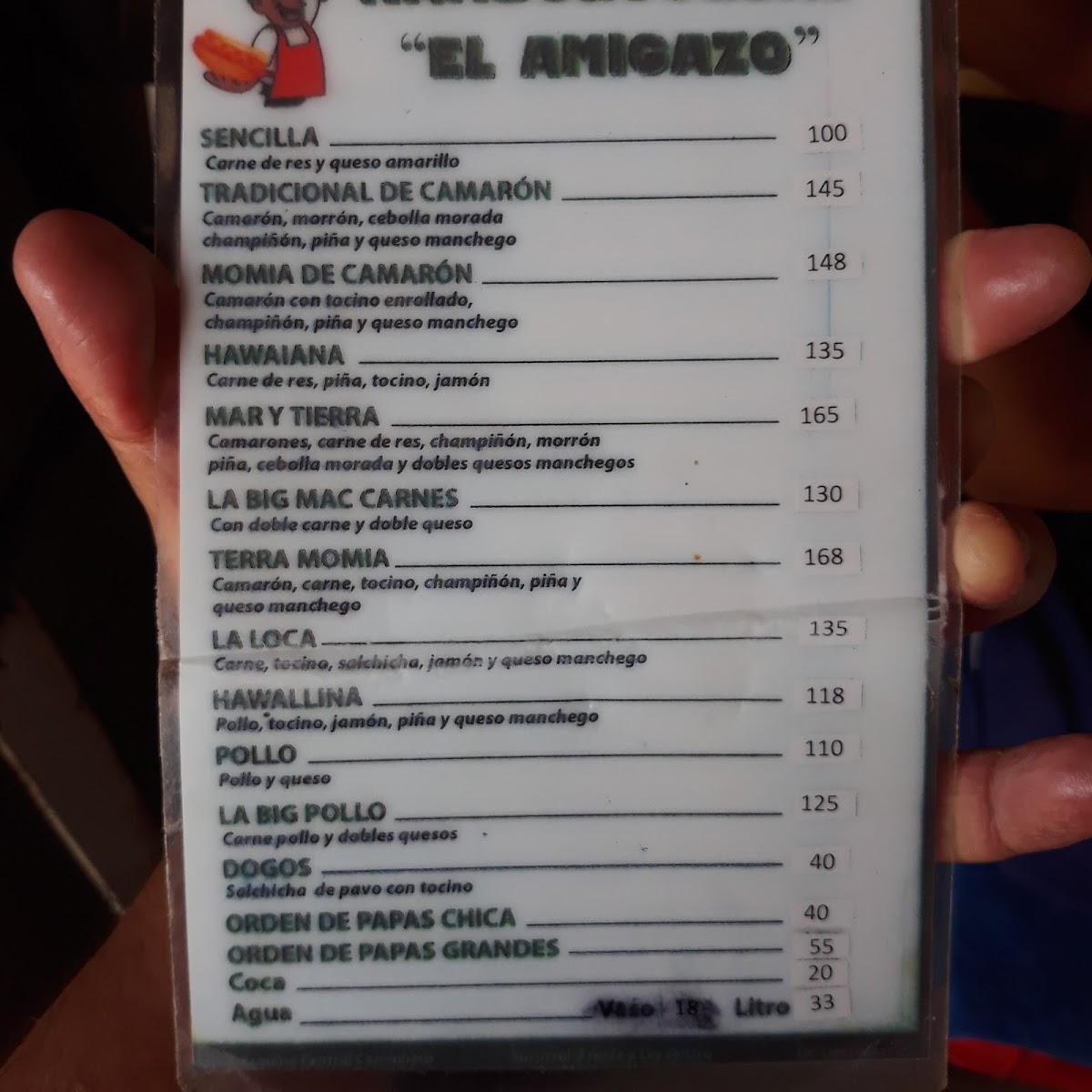 Menu at “El Amigazo” Hamburguesas & Dogos restaurant, Puerto Vallarta