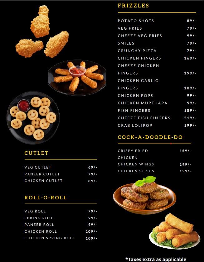 Menu at Foodie'S Alight, Chennai