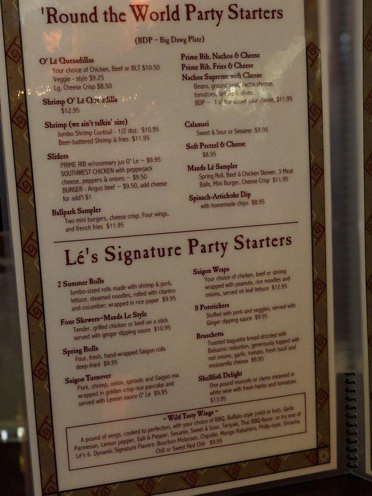 Menu at Manda Le Bar and Grill, Sierra Vista