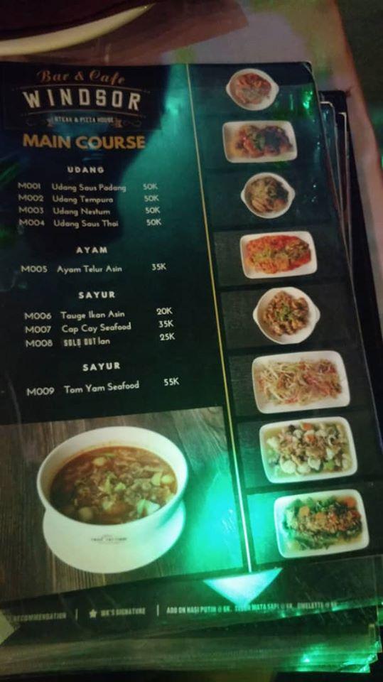 Menu at Windsor Bar & Cafe, Batam, Ruko Windsor Central Blok D No. 8