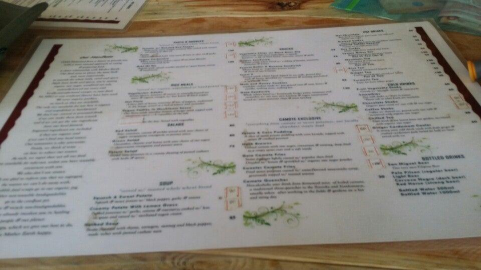 Menu at Gaia Cafe, Sagada, 3WC2+49P