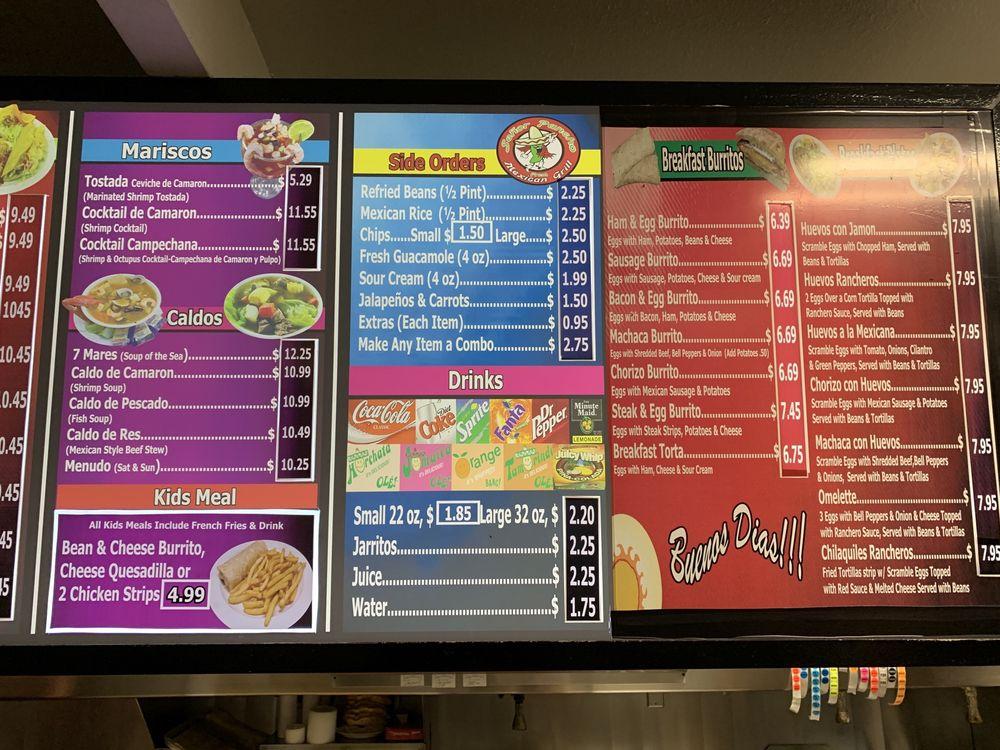 Menu at Señor Pancho Mexican Grill pub & bar, Oceanside