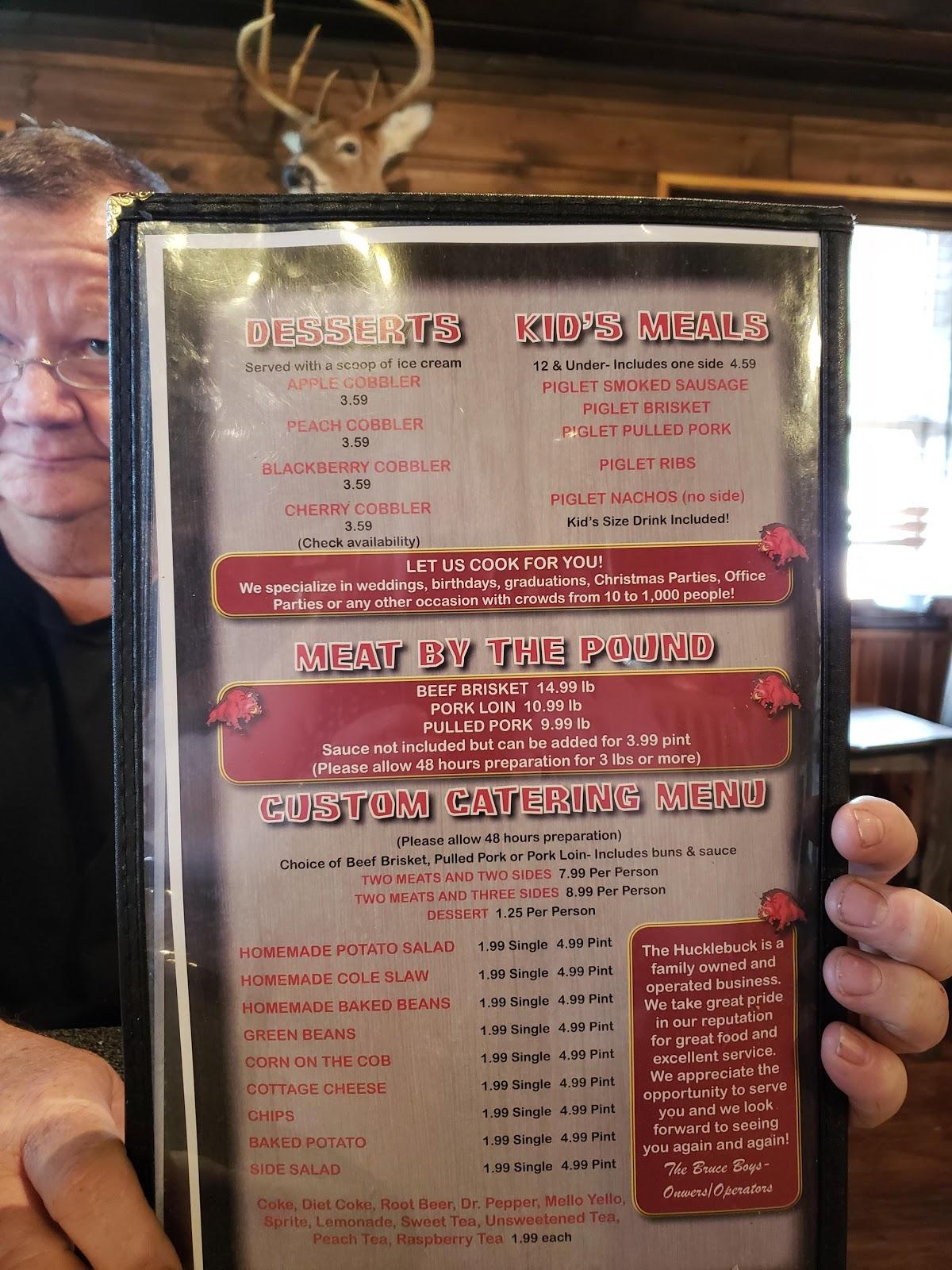 Menu at Hucklebuck 60 BBQ, Seymour