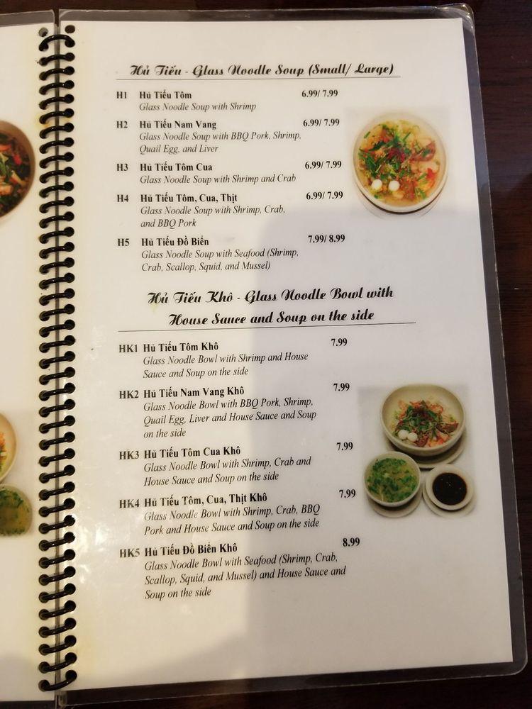 Menu at Pho Hieu restaurant, Yukon, S Mustang Rd