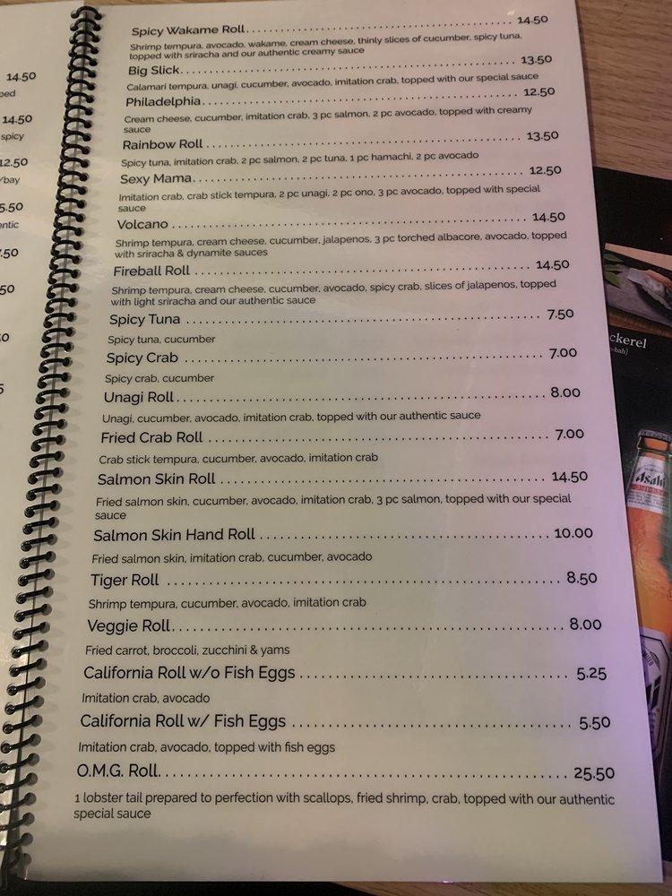 Menu at Shobu Japanese Cuisine restaurant, Fresno
