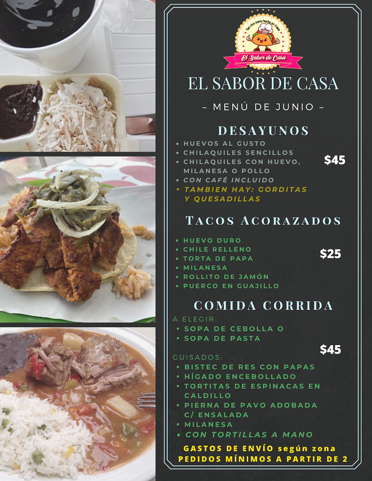 Carta del restaurante EL SABOR DE CASA, Jiutepec, Amate 5