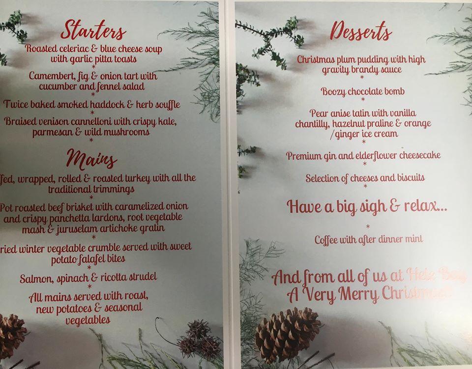 Menu at The Hele Bay Pub, Ilfracombe