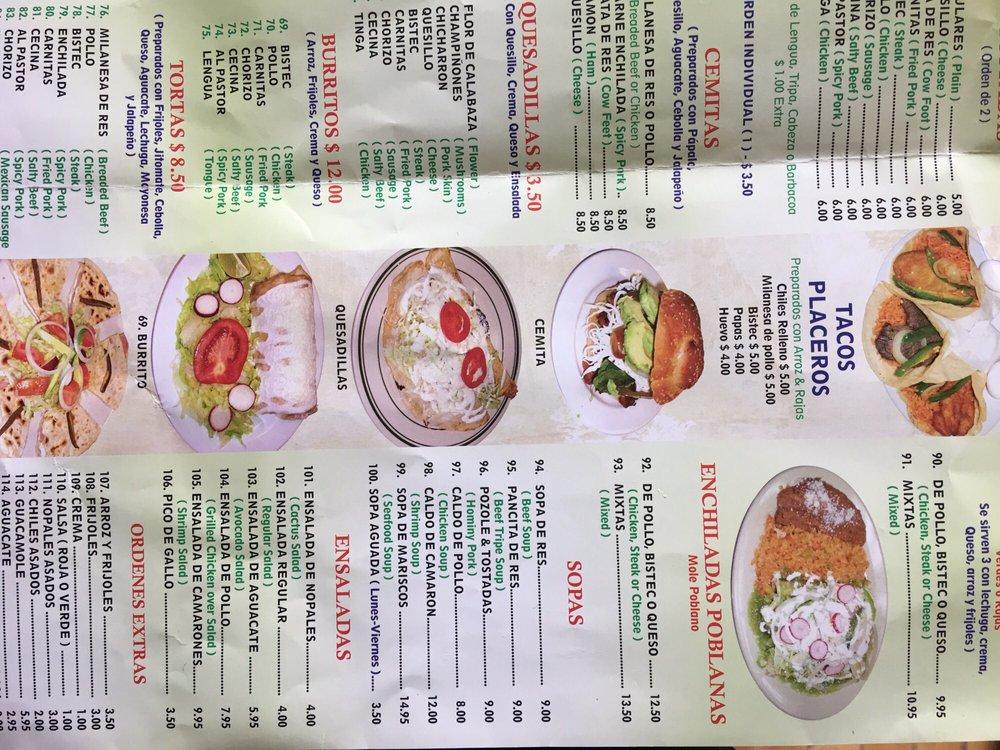 Menu at Taco Gol restaurant, Poughkeepsie