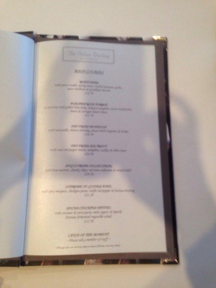 Menu at The Silver Darling restaurant, Aberdeen