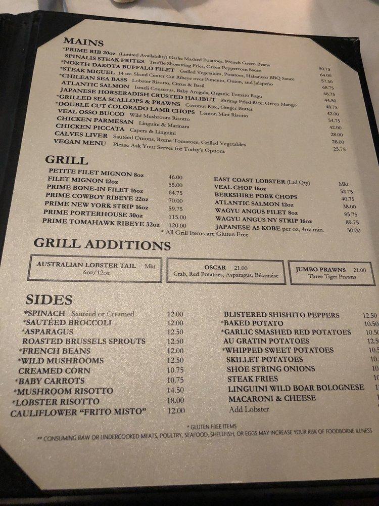 Menu at Al Biernat's North pub & bar, Dallas