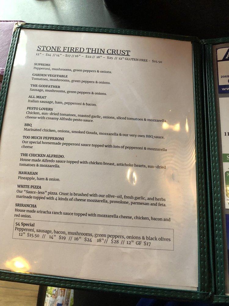 Menu at Crust 54 pizzeria, Holland, 45 E 8th St