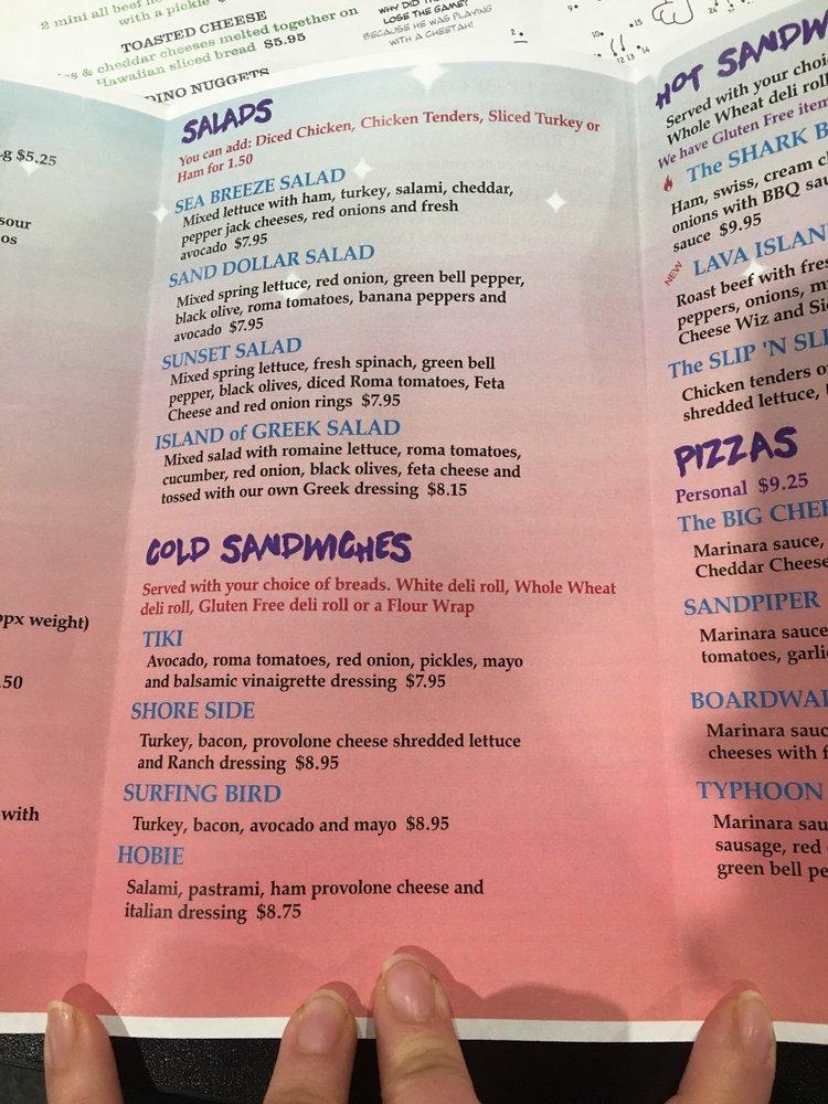 Menu at Lava Island pizzeria, Aurora