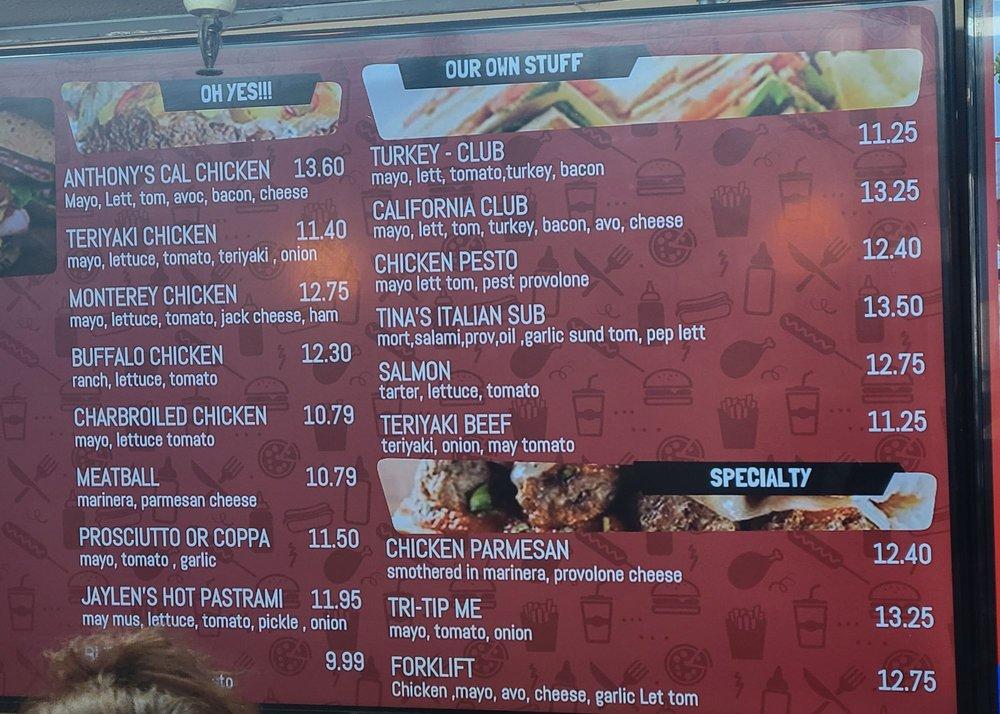 Menu at Luigi's Sandwich Palace fast food, South San Francisco, 280 ...