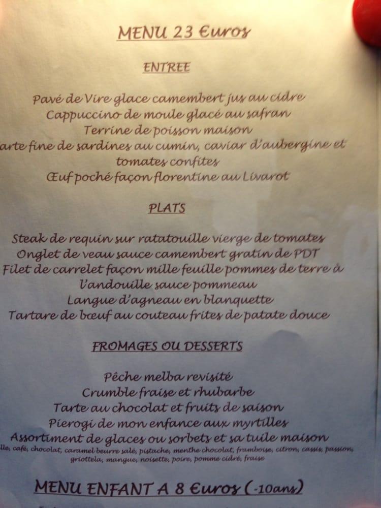 Menu at Le Moulin Du Fossard restaurant, Saint-Martin-de-Bienfaite-la ...