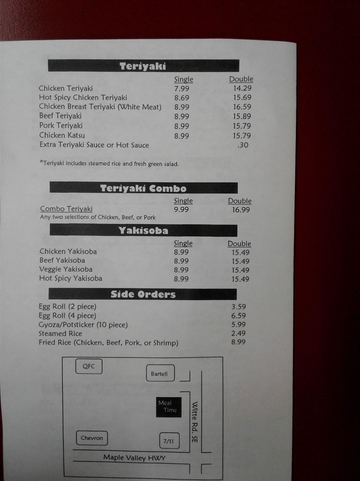 Menu at Meal Time restaurant, Maple Valley, Witte Rd SE