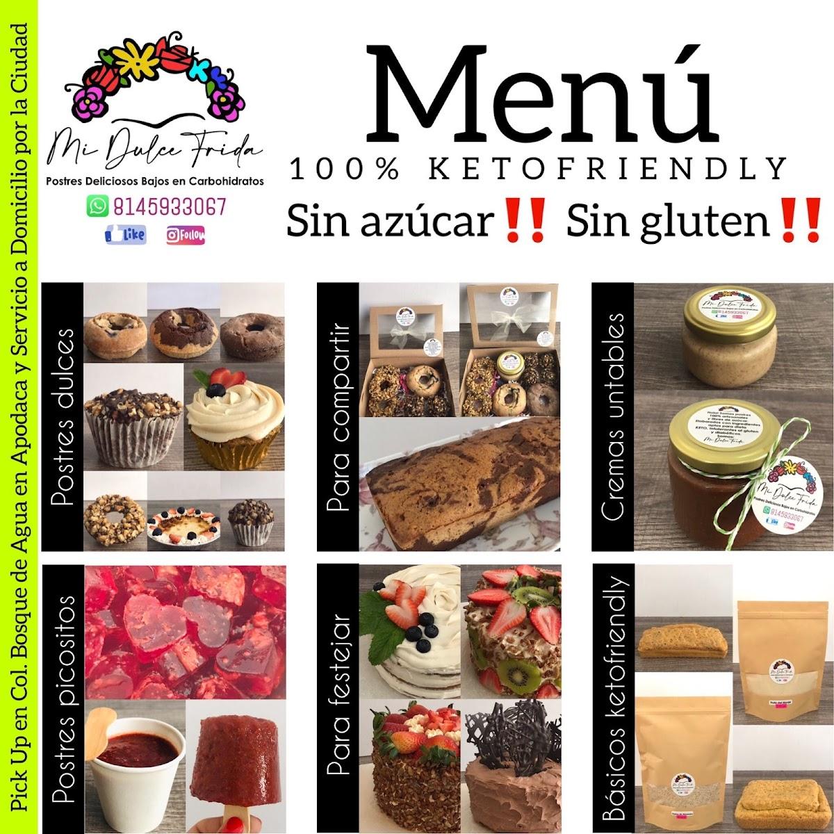 Menu at Mi Dulce Frida desserts, Ciudad Apodaca