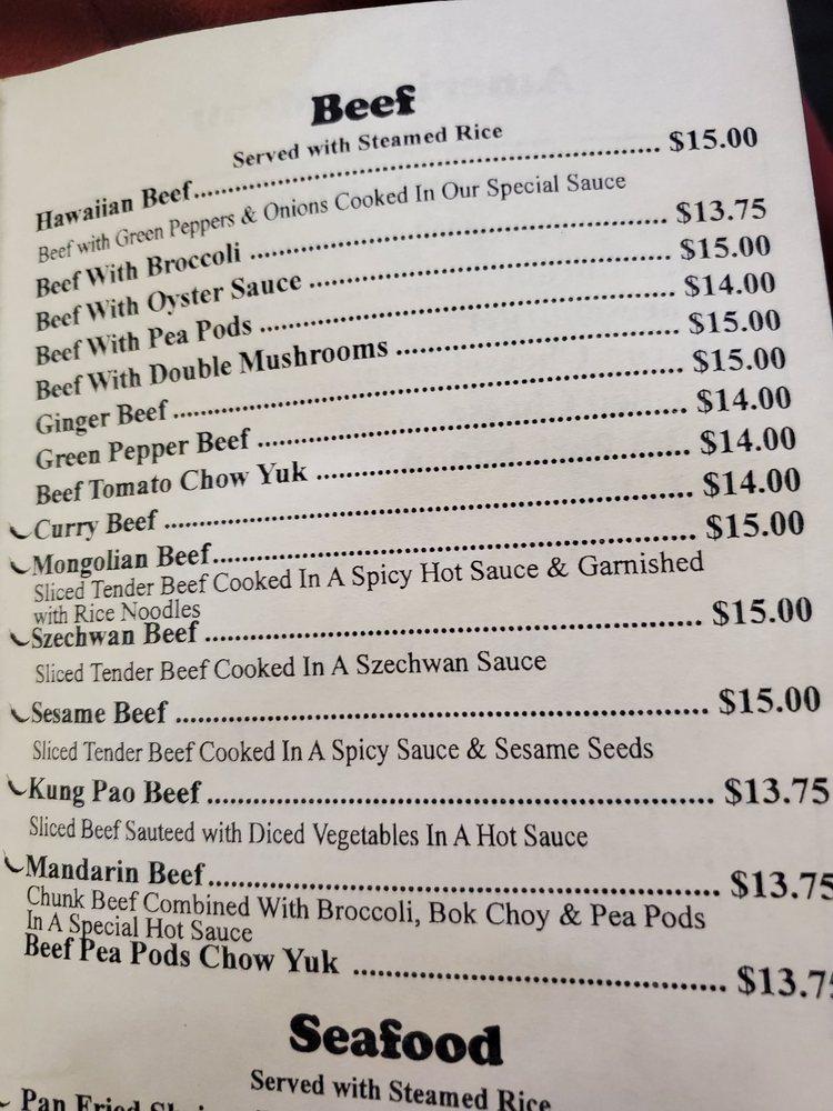 Menu at Ocean Garden restaurant, Reedsport, Winchester Ave