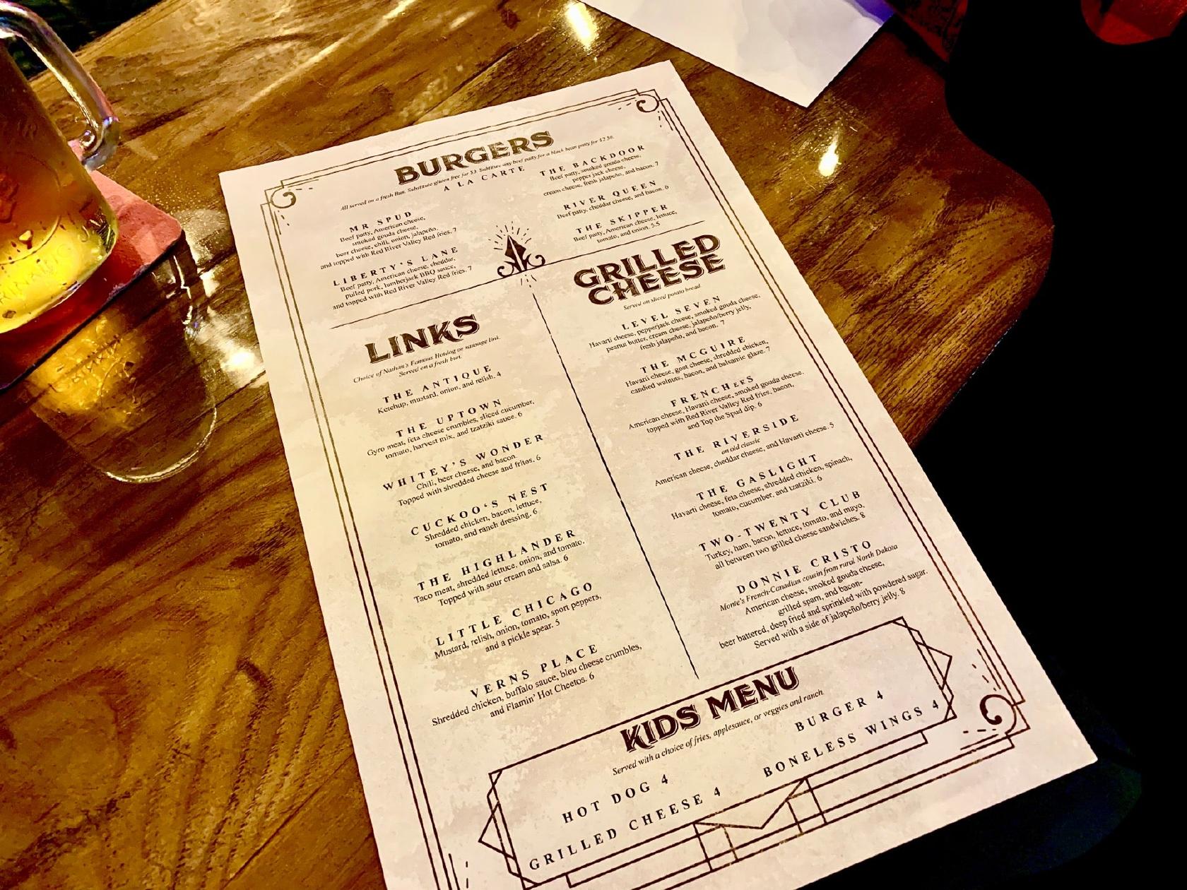 Menu at The Spud Jr restaurant, East Grand Forks