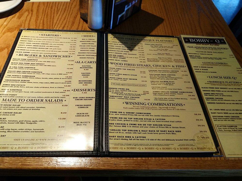 Menu at Bobby-Q BBQ Restaurant and Steakhouse, Mesa, S Stapley Dr