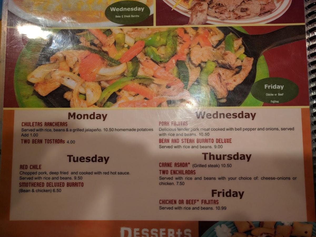 Menu at El Taco Loco II restaurant, Dacono
