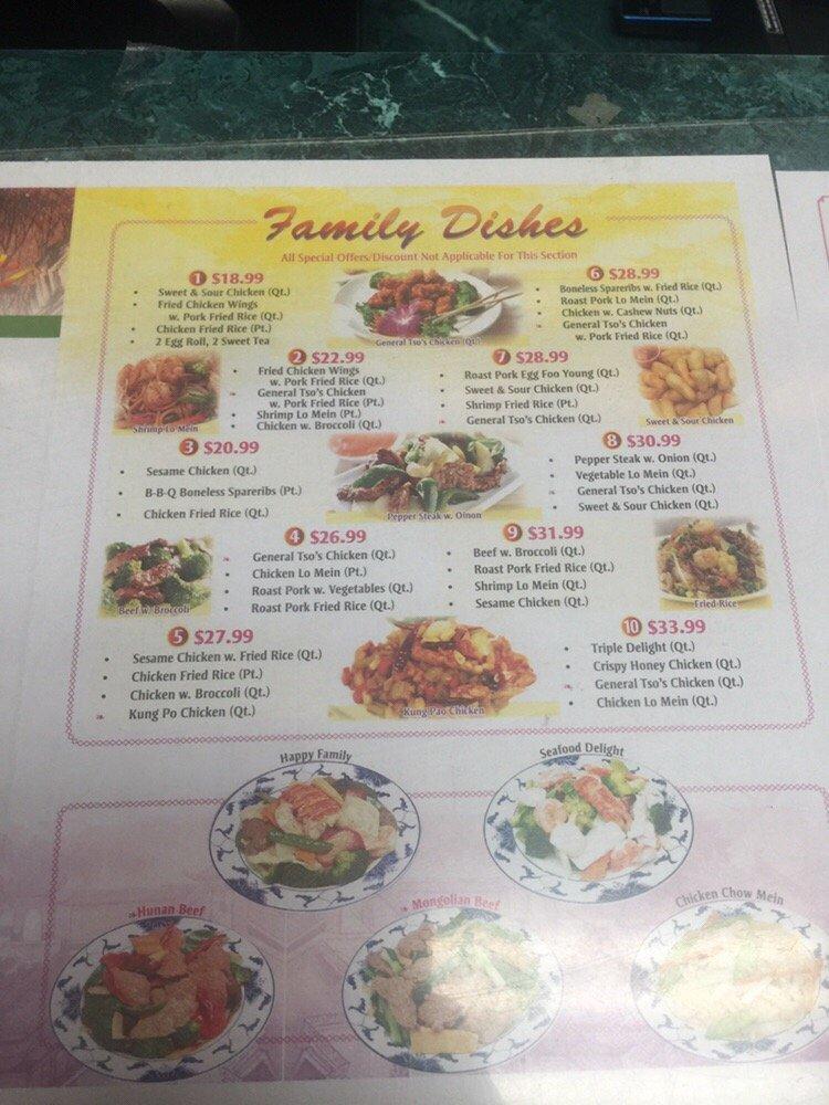 Menu at Golden Bowl restaurant, Mount Pleasant