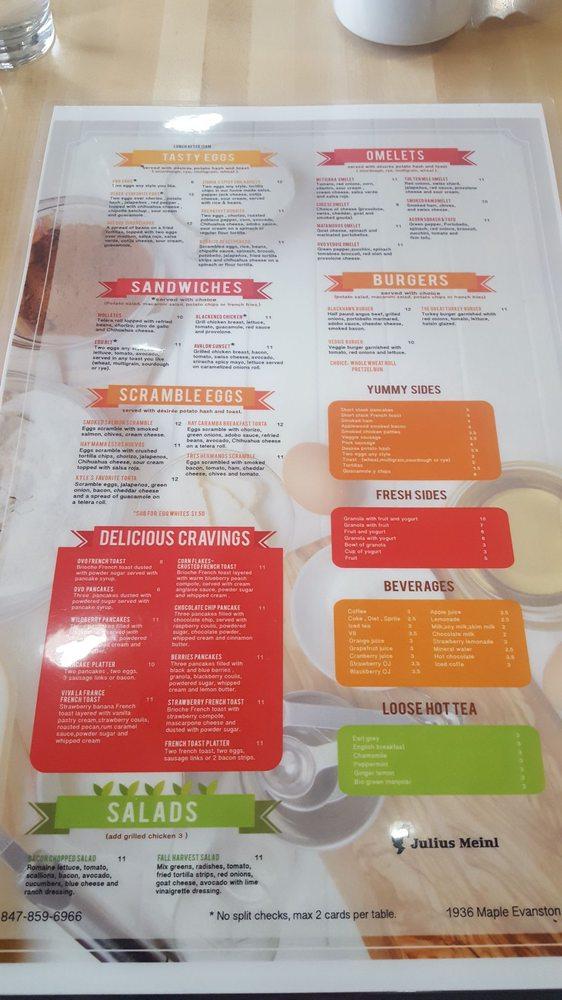 Menu at Ovo Frito Cafe, Evanston