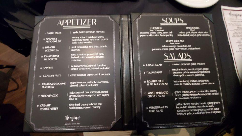 Menu at Mangiamo by 604 pub & bar, Honolulu