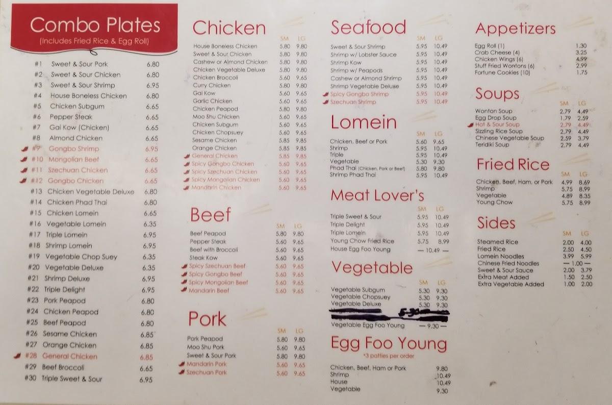 Menu at Stars Chinese Gourmet Restaurant, Essexville